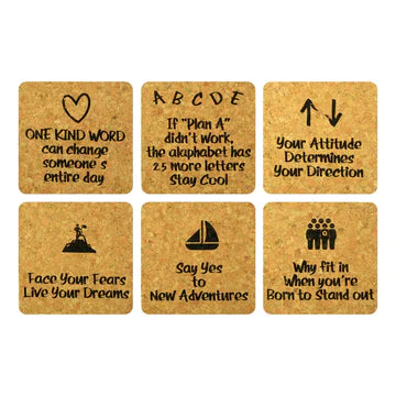 Quotes Cork Coaster Set – Emusa Sustainable